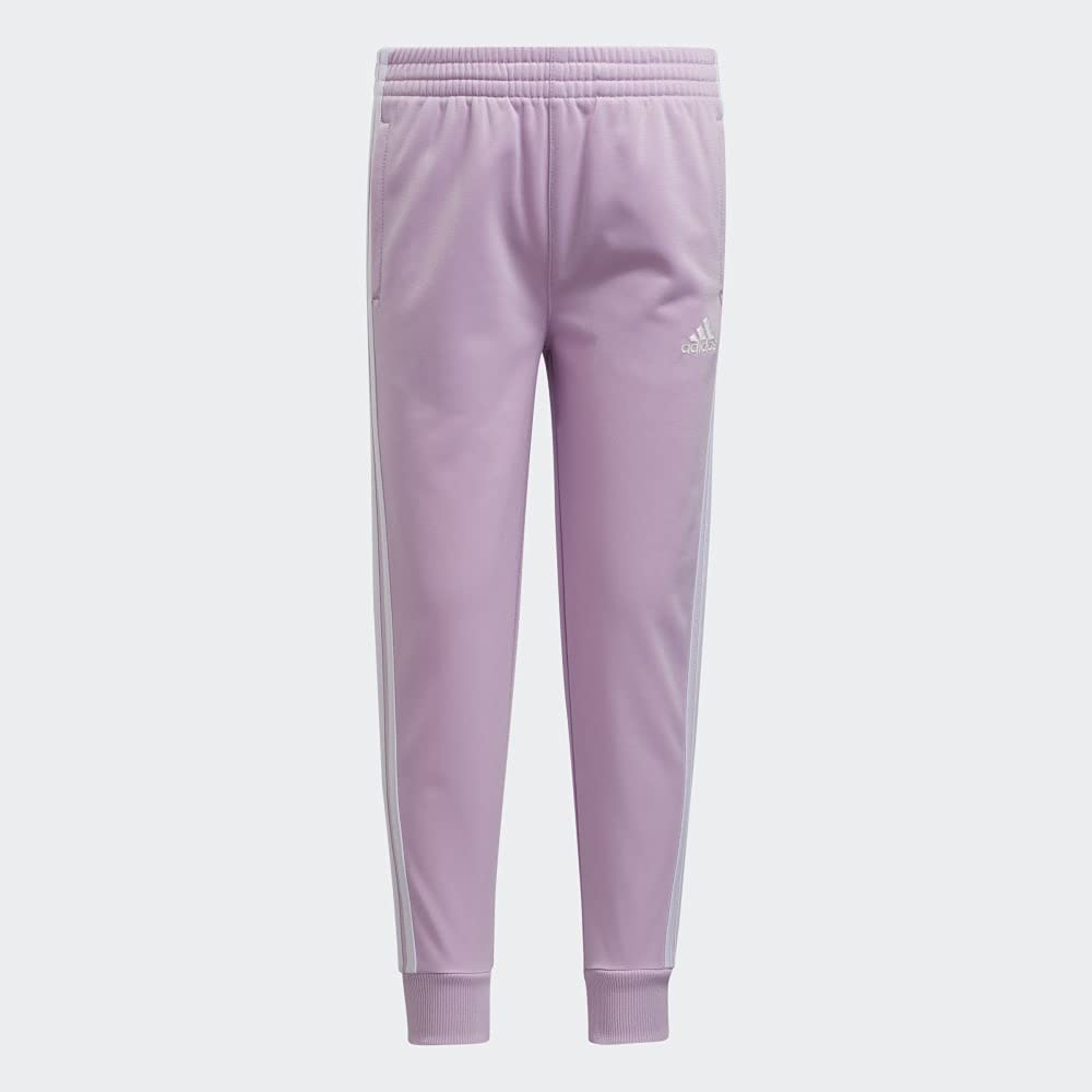 adidas Girls' Zip Front Classic Tricot Jacket and Joggers Set, Clear Lilac, 6