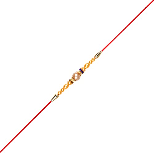 CHERKRAFT Pearl Rakhi for Brother Simple Rakhi for Small Bro Bhai Thread Bracelet Raksha Bandhan