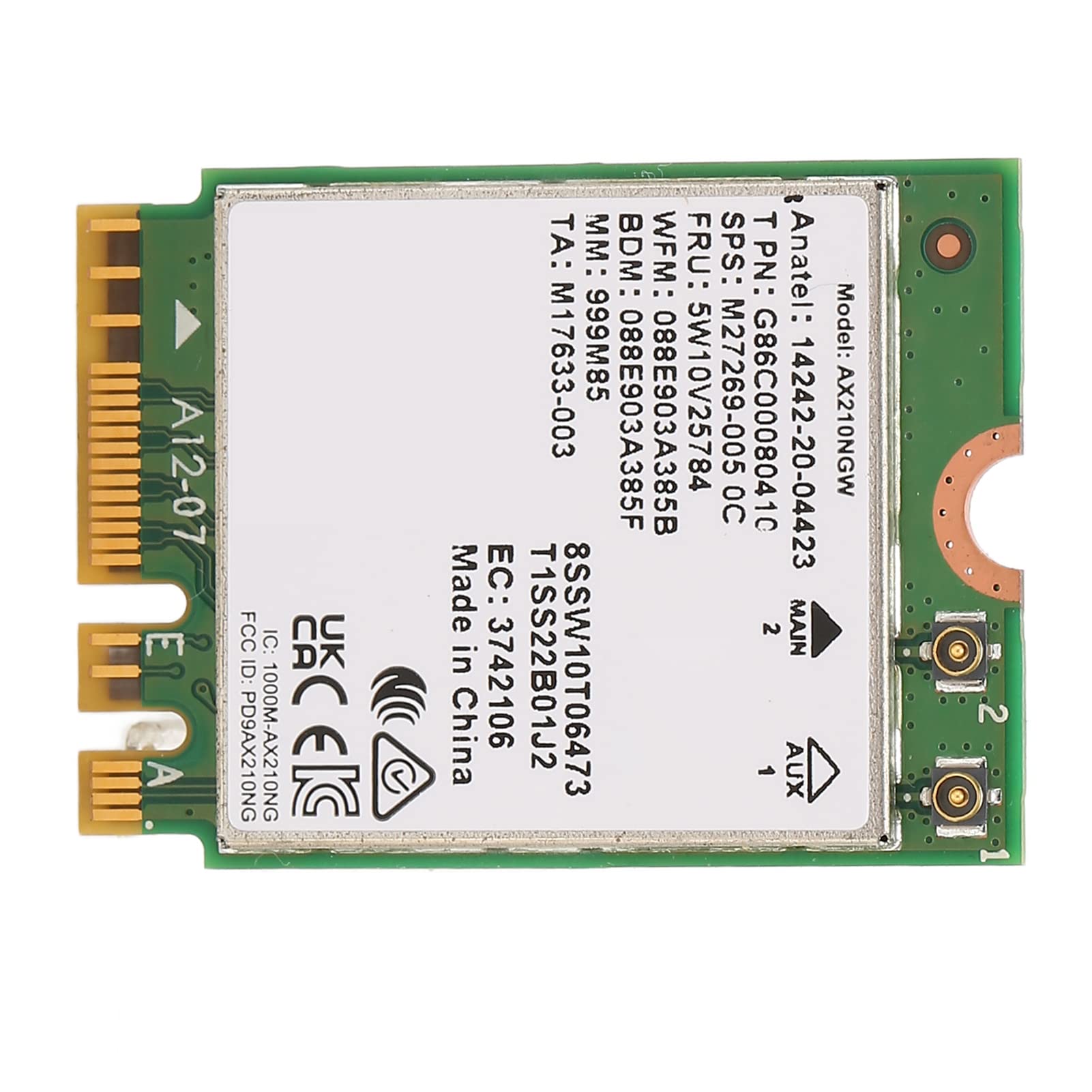 AX210NGW NGFF M2 WiFi Card, WiFi 6 5374Mbps Bluetooth 5.2 Triple Band 2.4G/5G/6G Wireless Gigabit Network Card, Supports MU MIMO for Windows 10, Linux(Above 5.1), for Chrome OS