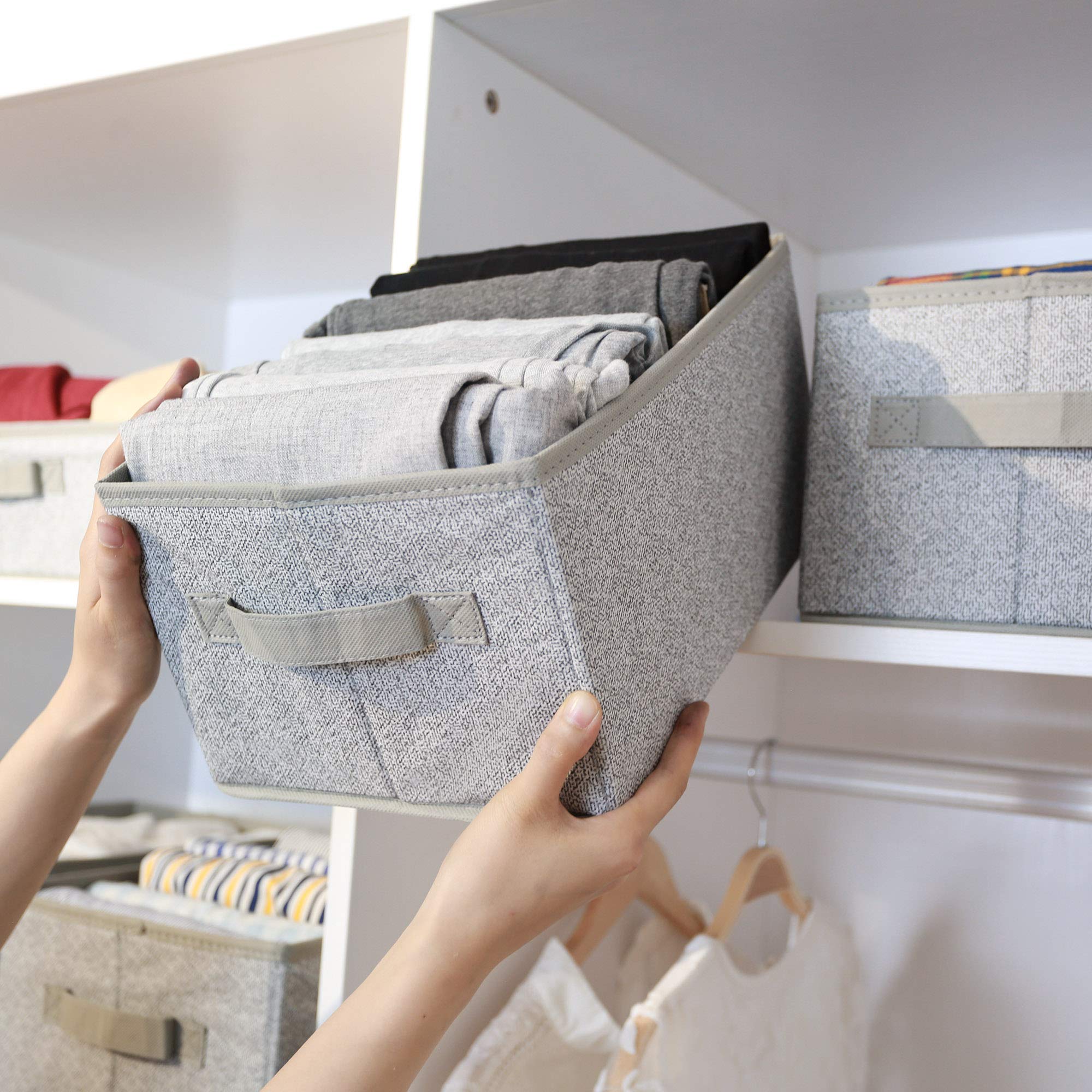 GRANNY SAYS Bundle of 3-Pack Rectangle Storage Bins & 2-Pack Closet Storage Bins