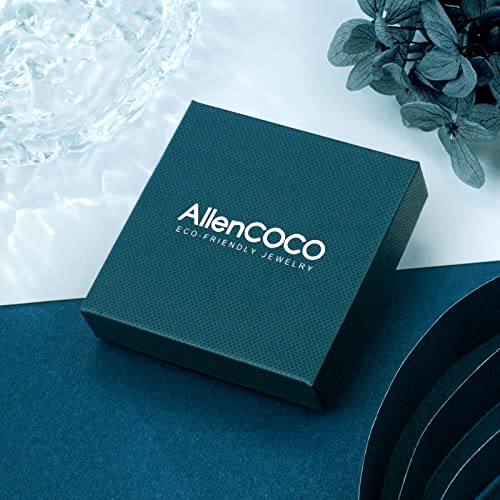 AllenCOCO White Gold Plated CZ Promise Ring for Her Couples Eternity Matching Heart Wedding Band Ring for Women Engagement Rings