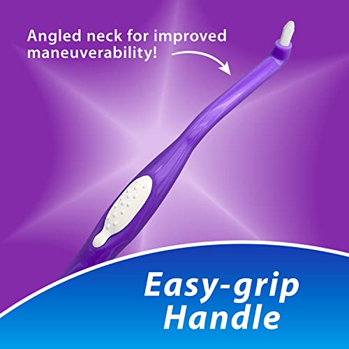 BrightWorks End Tuft Brush, Cleans Difficult Areas Such as Around Crowns, Bridges, implants and Wider Gaps Between Teeth (Pack of 3)