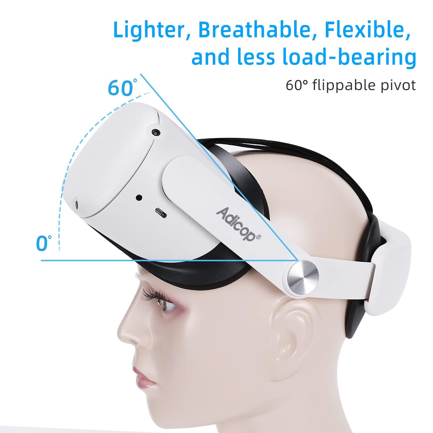 Adicop Head Strap Compatible with Oculus Quest 2 Replacement Adjustable Elite Strap for Quest 2 Accessories Enhanced Support and Comfort in VR (2022 Newest A2)