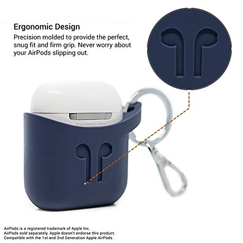 PodPocket Scoop AirPod Storage Case with Protective Translucent Silicone and Impact Protection Indigo Blue