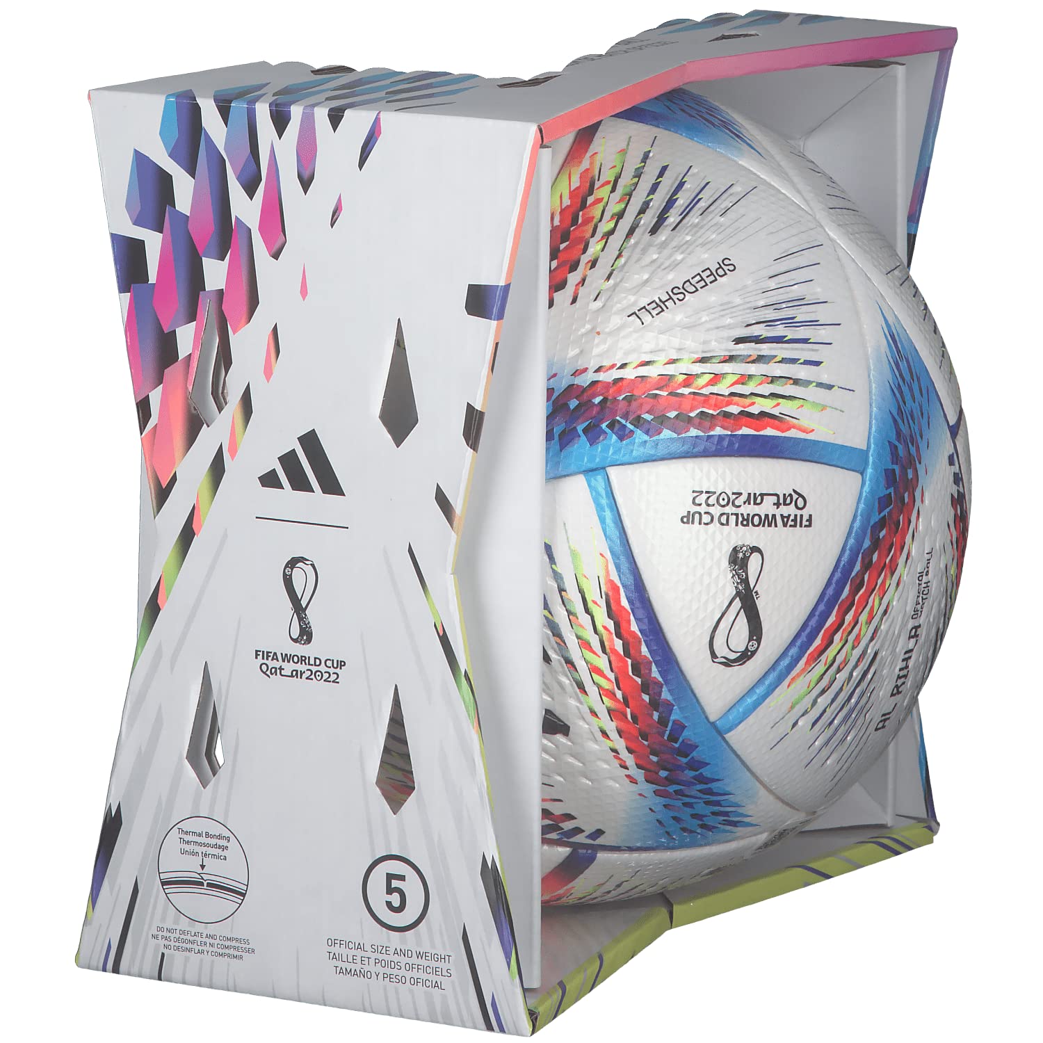 Adidas H57783 Rihla Pro Recreational Soccer Ball Unisex White / Pantone 5