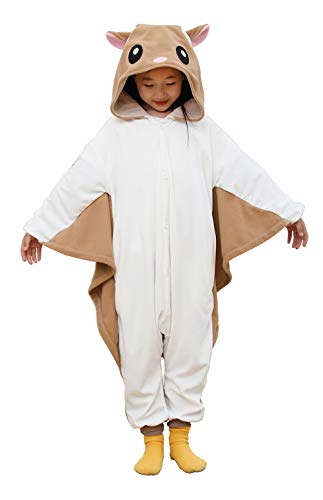 Flora Huxley Kids Animal Onesie Cosplay Helloween Costume (Flying Squirrel, 6 Years)