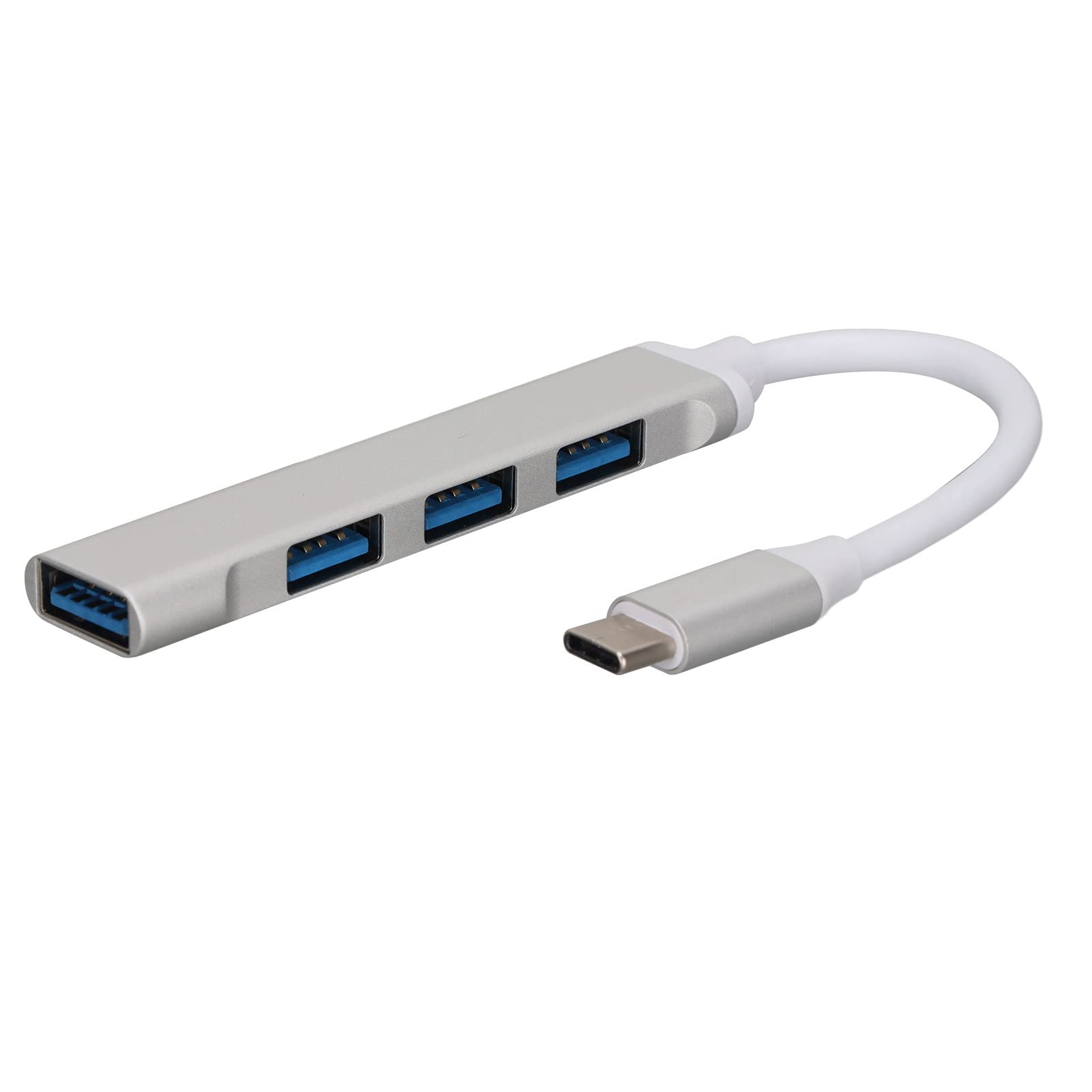 ASHATA USB C Hub, 4 in 1USB C to USB with 1 USB3.0 3 USB2.0 Ports, Mini Portable USB C Hub Adapter, for Laptop, Mouse, Keyboard, Hard Disk, Mobile Phone, Tablet(Silver)
