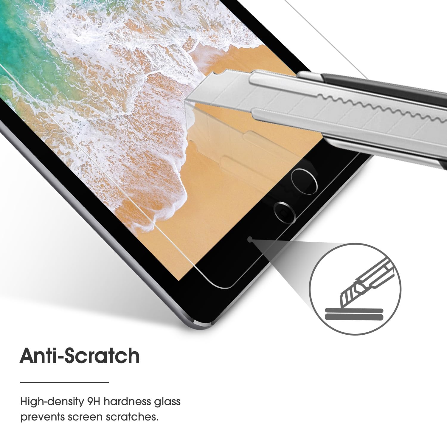 OMOTON 3 Pack Screen Protector for iPad 6th 5th Generation, Tempered Glass Screen Protector Compatible with Apple iPad Pro 9.7 / iPad Air 2 / iPad Air 9.7 Inch with Alignment Frame, Case Friendly