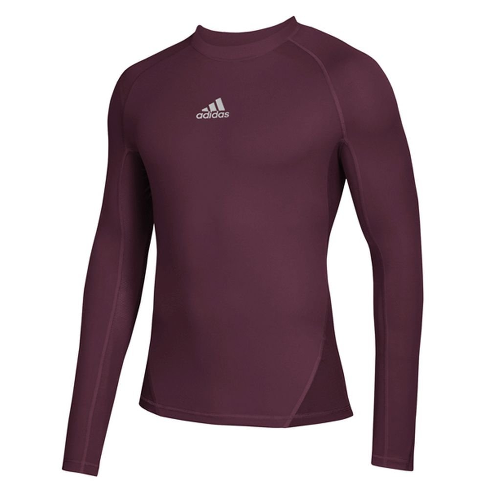 adidas AlphaSkin Long Sleeve Warm Top - Men's Training 3XL Maroon