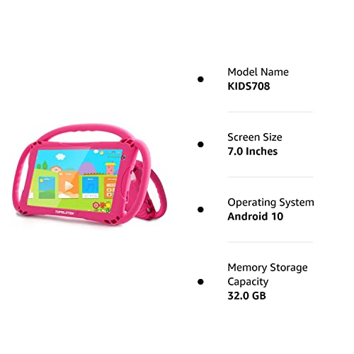 Kids Tablet 7 inch Toddler Tablet for Kids Android Kids tablet for toddlers WiFi Kids Tablets for kids 32GB Children's Educational APP Installed YouTube Netflix Parental Control Kid-Proof Case (Red)