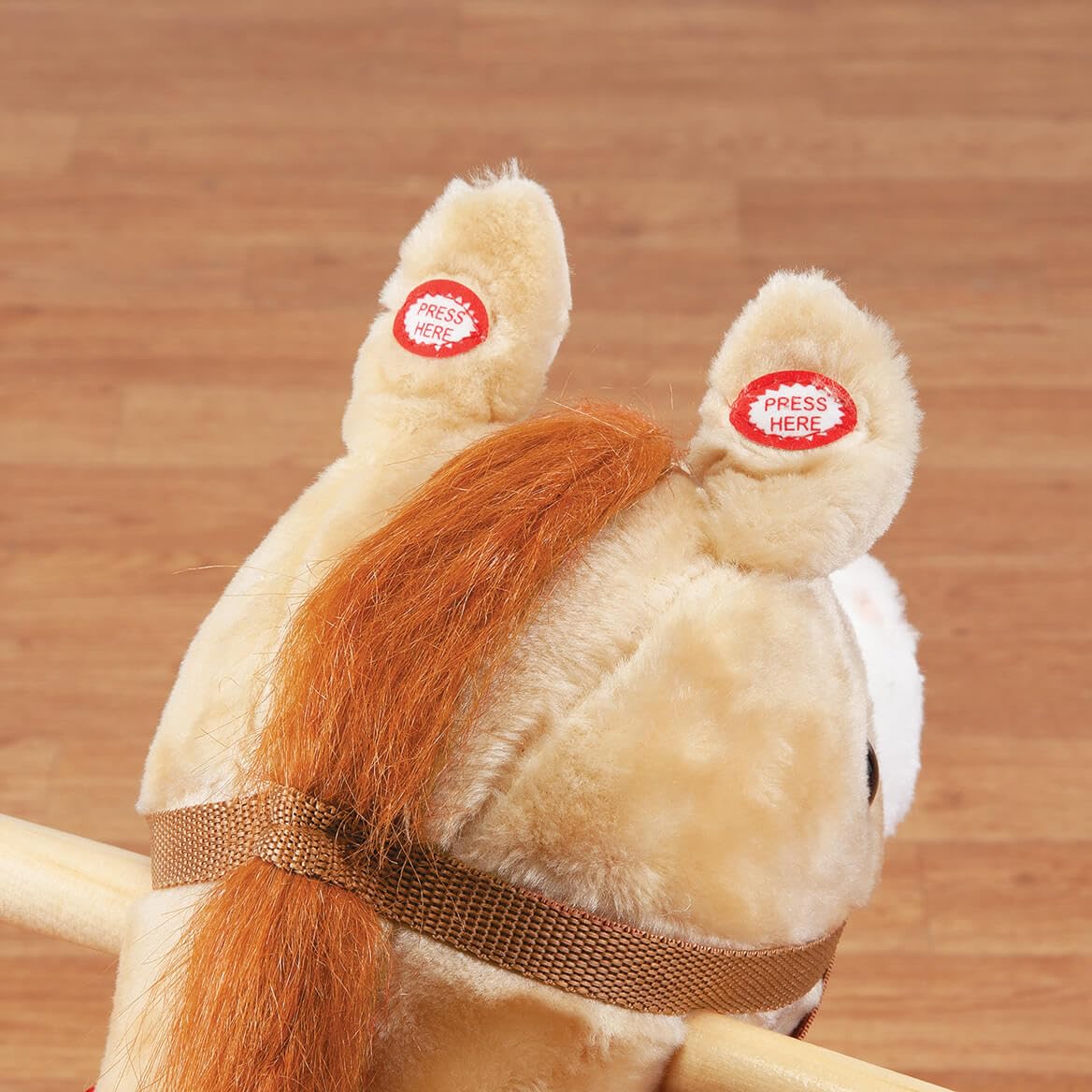 Personalized Animated Rocking Horse with Sounds, Customized Ride-On Pony with Wooden Base