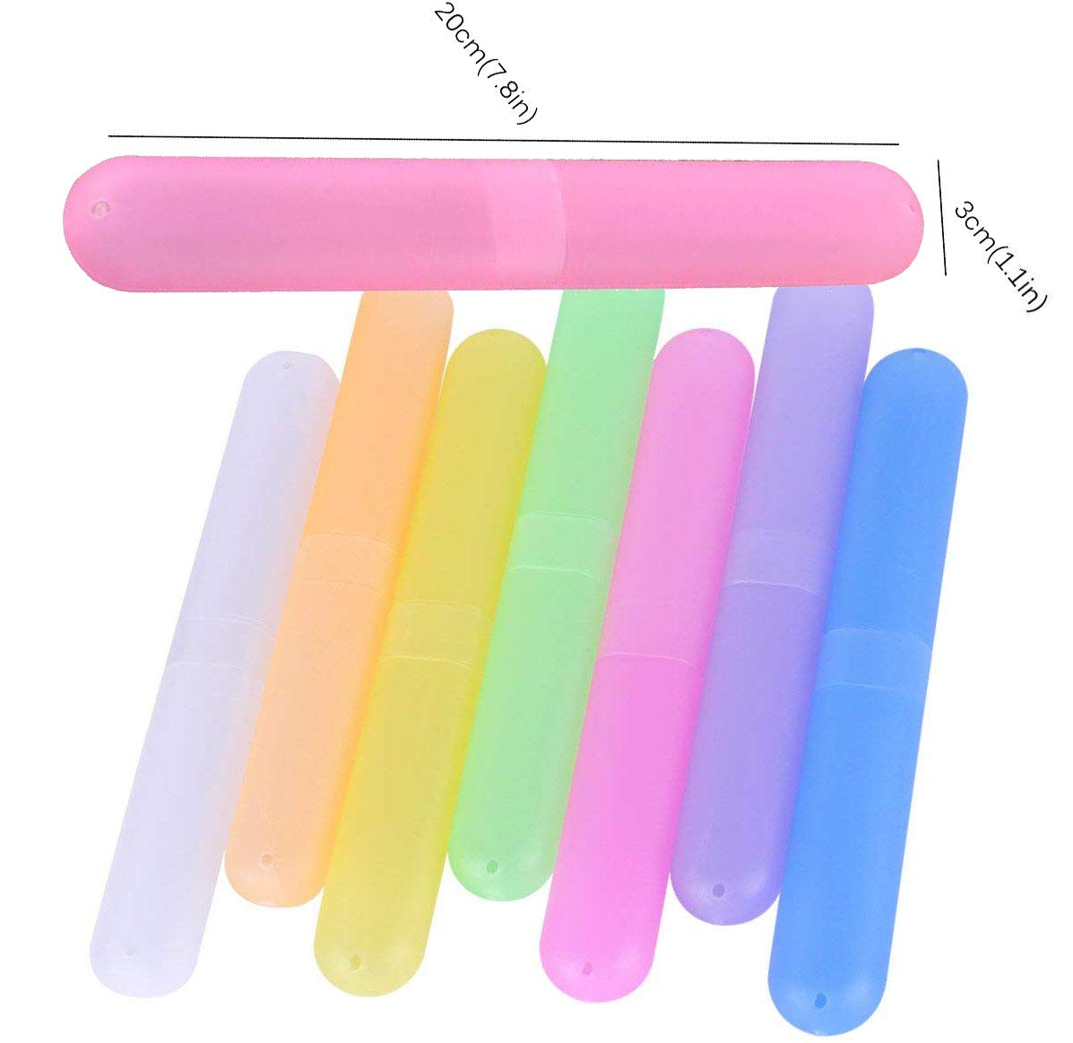 ISusser Pack of 12 Plastic Toothbrush Case, 6 Color Portable Dust-Proof Toothbrushes Holder for Inside and Outside