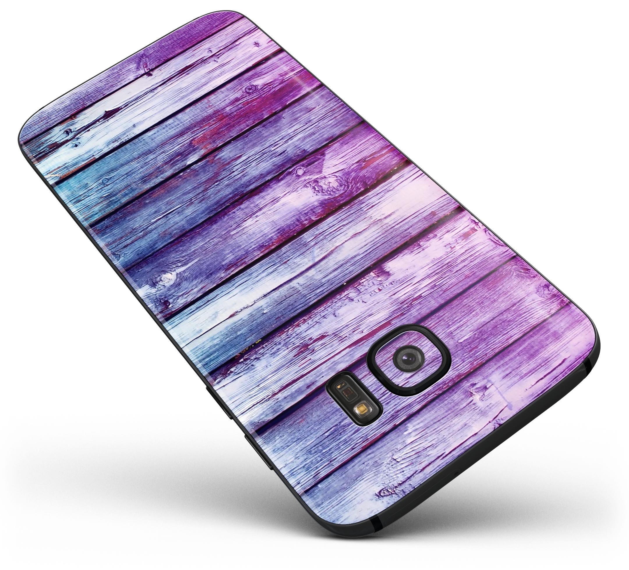 Design Skinz Design Skinz Pink & Blue Dyed Wood Full-Body Wrap Decal Skin-Kit for The Galaxy S7 Edge