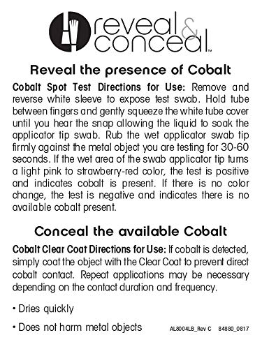 Reveal and Conceal Cobalt Test Kit by Smart Practice - Detecting Cobalt is a Snap - Test for Cobalt in Your Jewelry and Prevent Skin Exposure With Liquid Clear Coat - Includes 10 Test Swabs