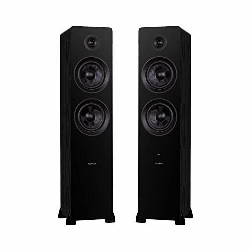 Fluance RT81 Elite High Fidelity Vinyl Turntable (Piano Black) with Ai81 Powered 2-Way Floorstanding Speakers (Black Ash) Diamond Stylus, Belt Drive, Built-in Preamp, 150W Class D Amplifier, Bluetooth