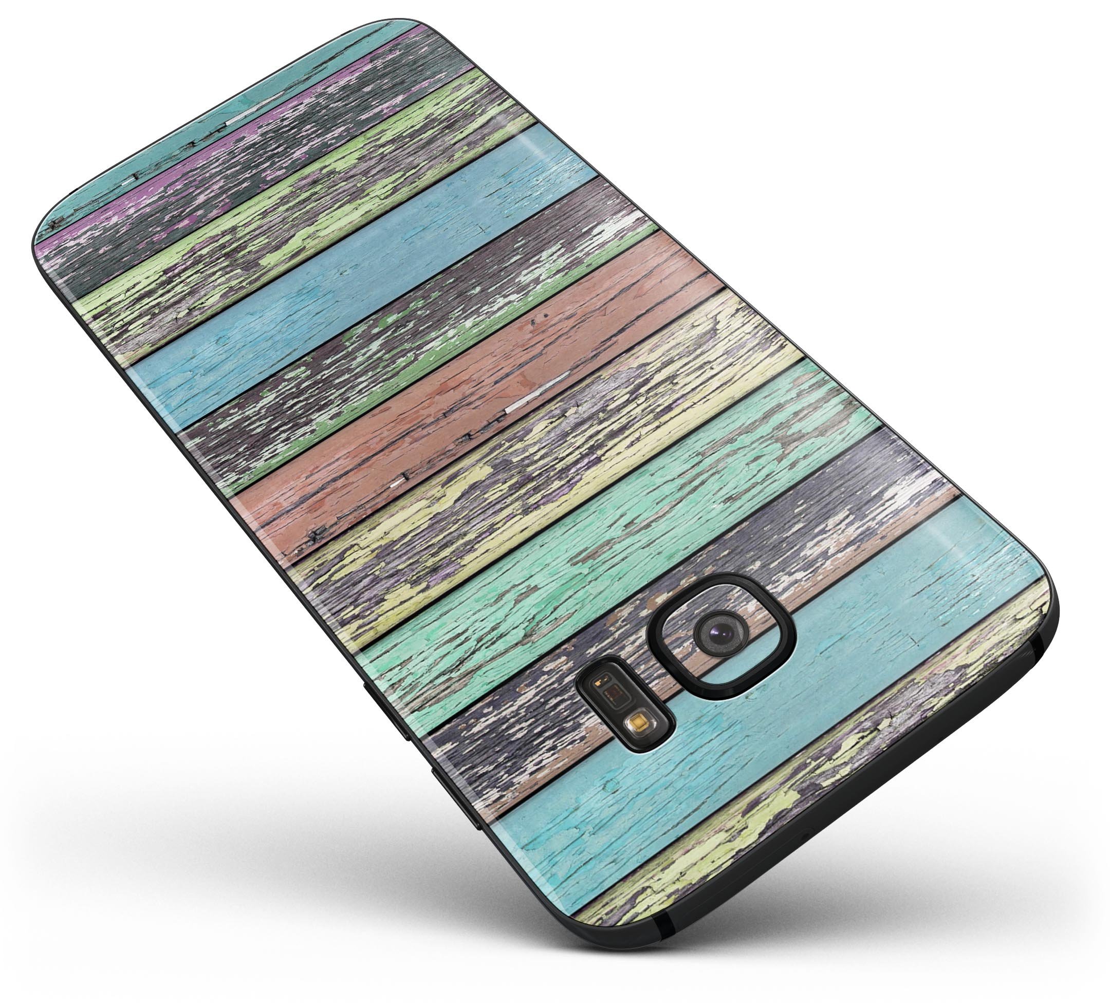 Design Skinz Design Skinz Chipped Pastel Paint on Wood Full-Body Wrap Decal Skin-Kit for The Galaxy S7 Edge