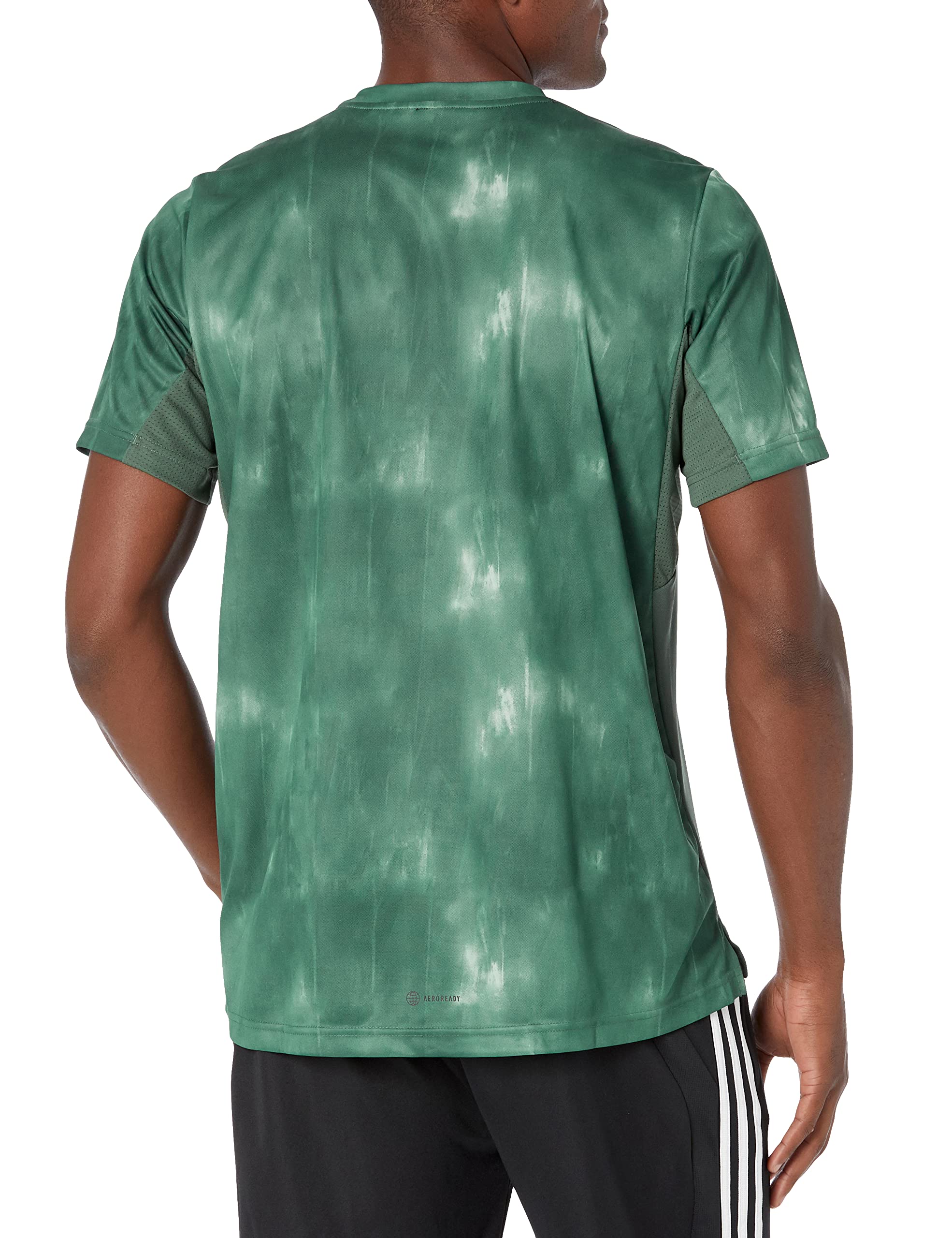 adidas Men's AEROREADY Workout Chalk Printed Training Tee, Green Oxide/Black, XX-Large
