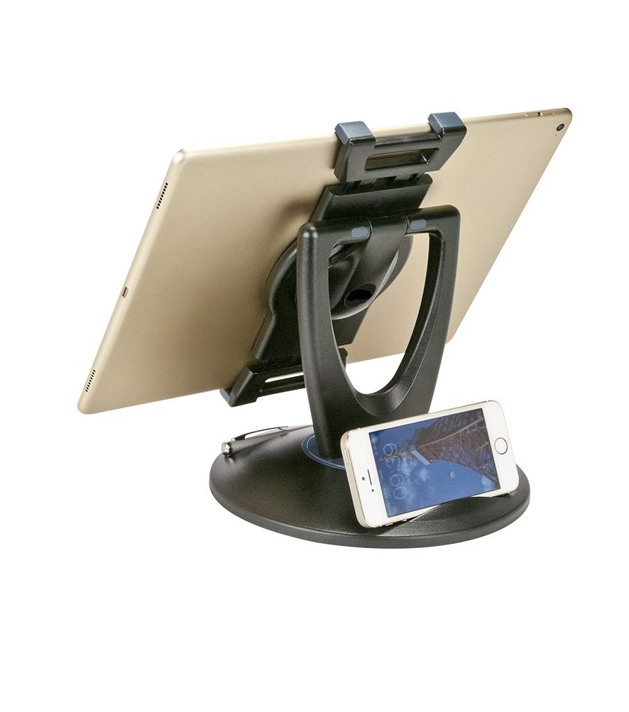 MAX SMART Large Tablet POS Stand, Rotating Commercial Tablet Stand, Swivel Base for Retail Kiosk Register Office Showcase Cashier and Business