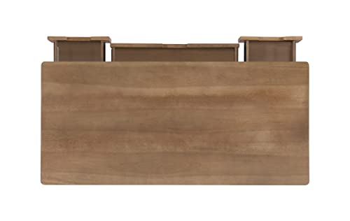 Linon Natural Dutton Wood and Rattan Desk