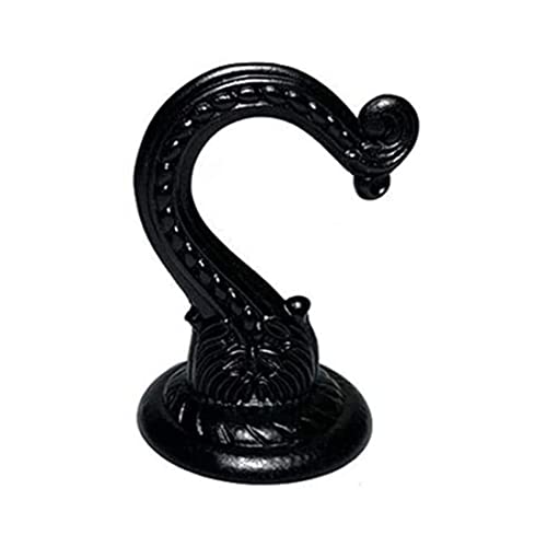 GDQLCNXB 6 Sets 55mm/2.17" Ceiling Metal Ceiling Hooks, Heavy Duty Swag Ceiling Hooks with Hardware for Hanging Plants/Chandeliers/Wind Chimes/Ornament (Black Color)