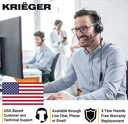 KRIEGER Universal Power Strip AC 220-240V Surge Protector With Heavy Duty German Schuko Plug For Computer, Printers, 6 Universal AC Outlets - Type E/F