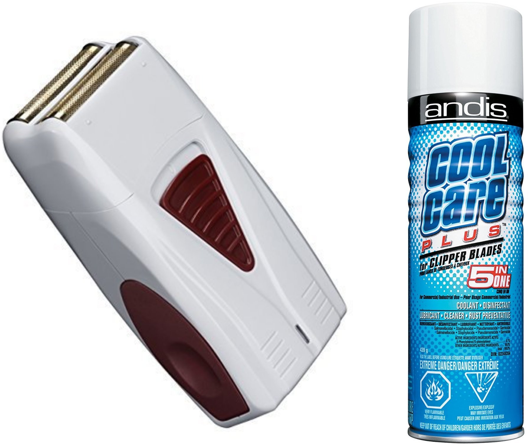Andis LIGHTWEIGHT Cordless Mens Shaver with All NEW Hypoallergenic Gold Foil Technology, BONUS FREE Andis Cool Care Plus Clipper Blade Cleaner Included