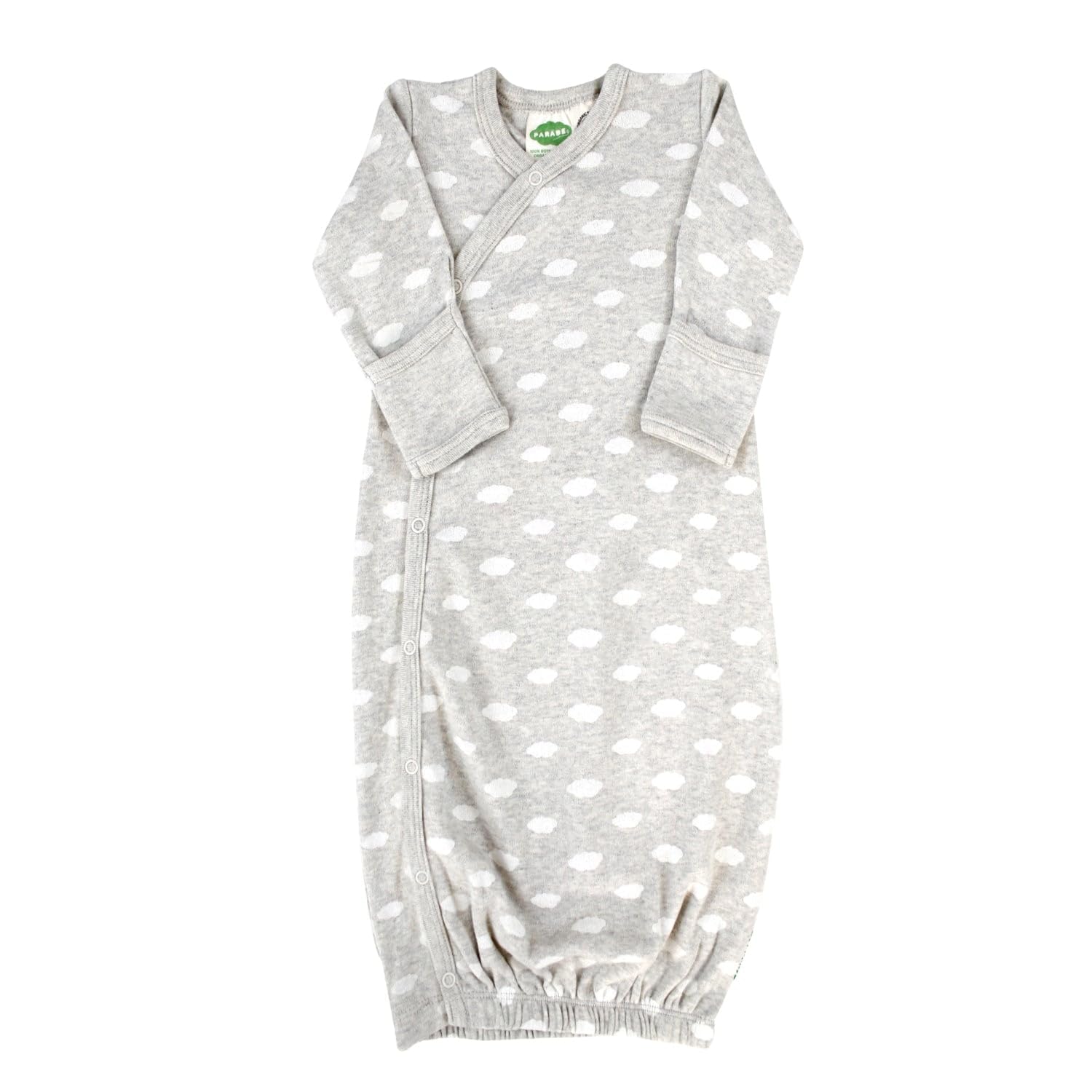 PARADE Organic Gowns - Signature Prints Clouds Grey 0-3 Months