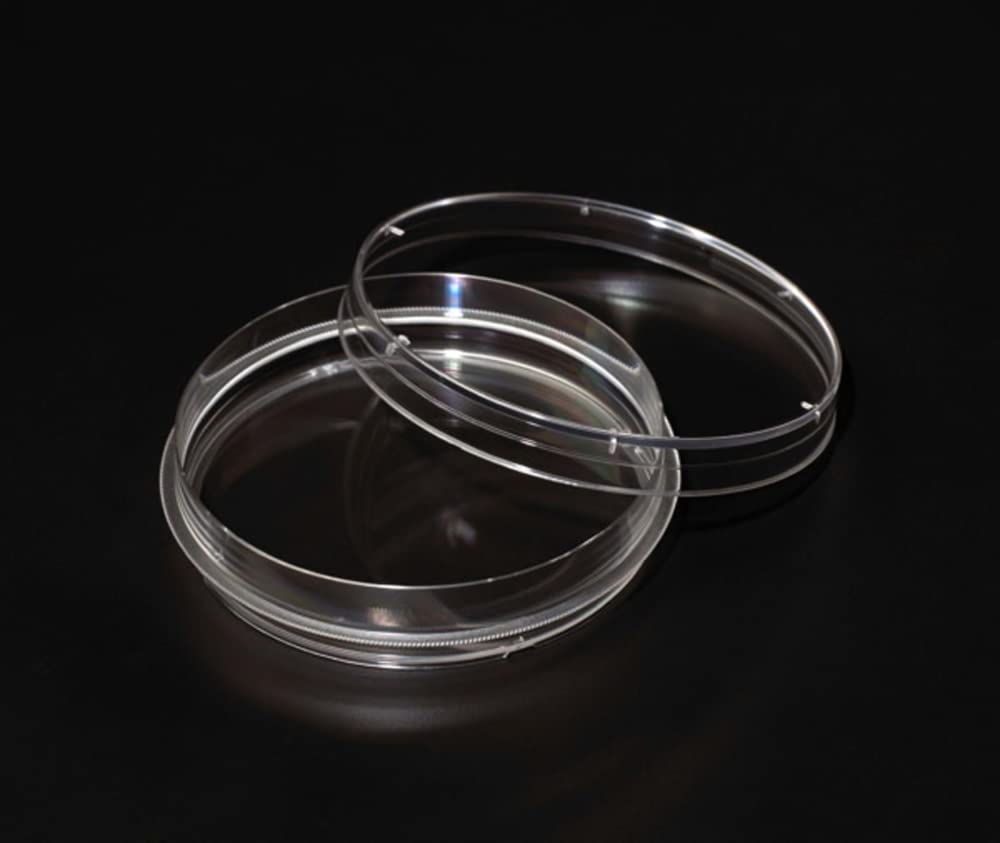Celltreat 229620 Tissue Culture Treated Dish with Grip Ring, Sterile, 15-16mL Working Volume, 100mm D x 20mm H (Case of 300)