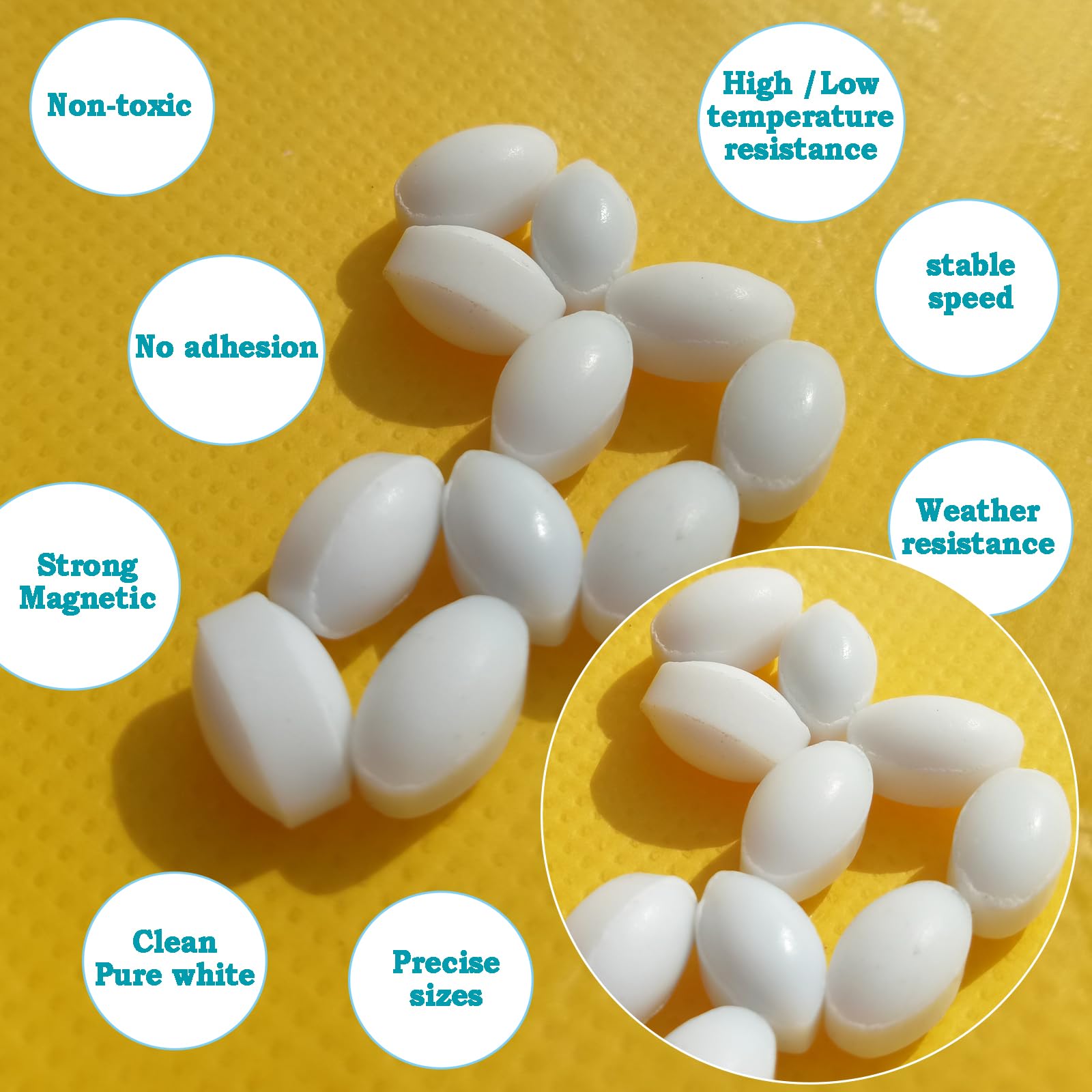 Magnetic Stirrer Stir Bar PTFE Magnetic Mixer Stir Bars (6x10mm, Olive Shape, 10pcs)