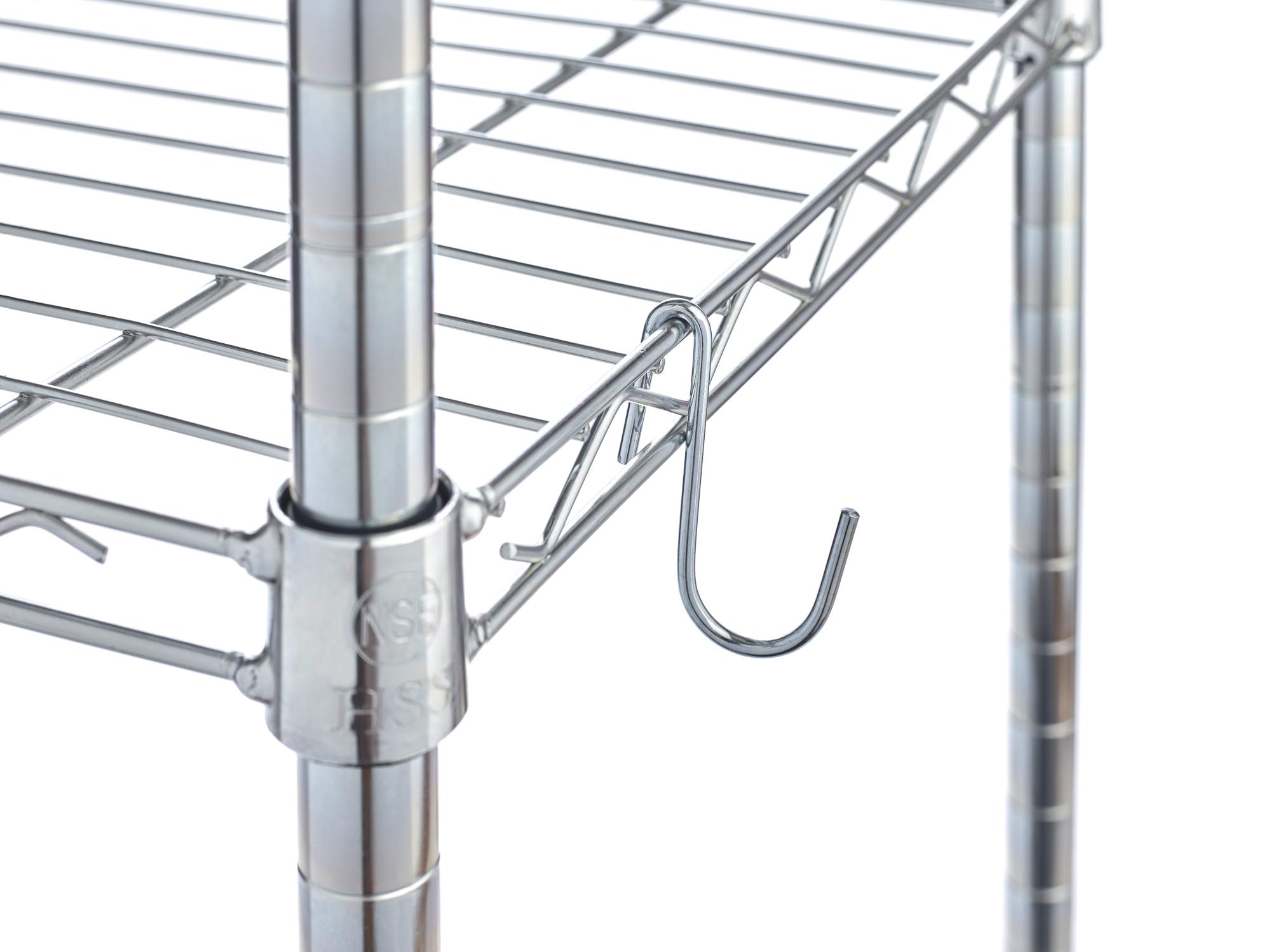 Home Storage Space S-Shaped Hooks, Steel, Chrome Color, 8-Pack
