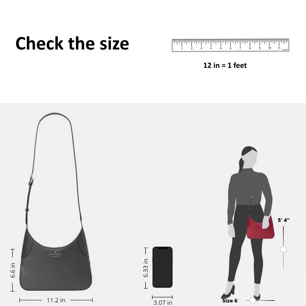 Kate Spade New York Aster Leather Crossbody, Shoulder Bag, Black