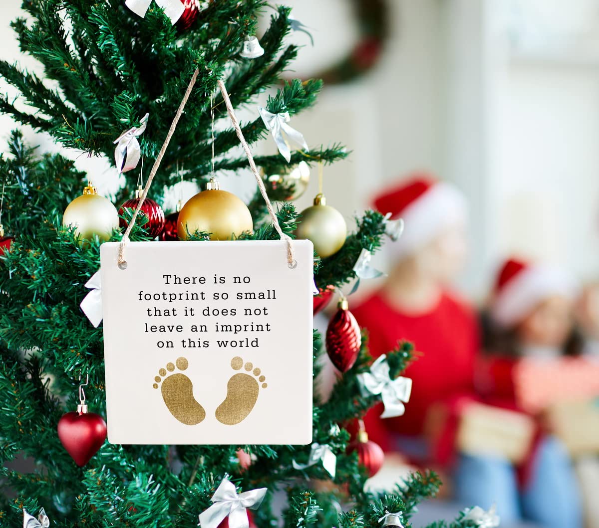Baby Loss Keepsake, No Footprint So Small That it Does Not Leave An Imprint On This World, Hanging Ceramic Sign Décor, Loss of Loved One, Ceramic Keepsake, Miscarriage Support Gift, Loss of Baby