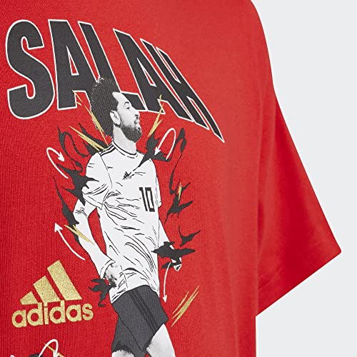 adidas Boys' Salah Football Graphic Tee, Vivid Red, Small