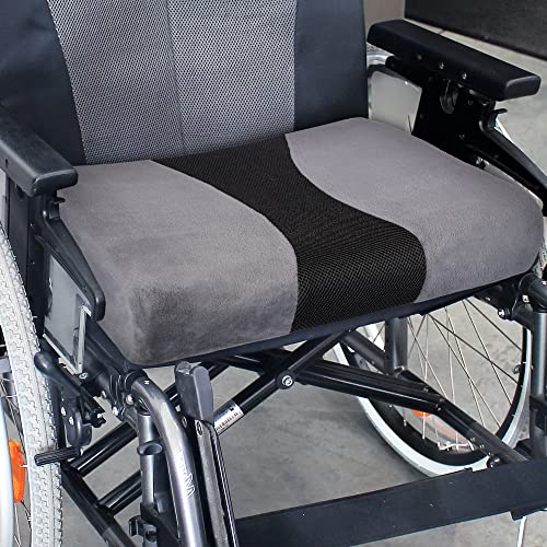 Large Seat Cushion for Wheelchairs, Office Chairs and Recliners - 19.5 x 17 x 3.5 Inch Large and Soft Cushion for Users up to 300lbs - Relieves Sciatica, Tailbone and Back Pain