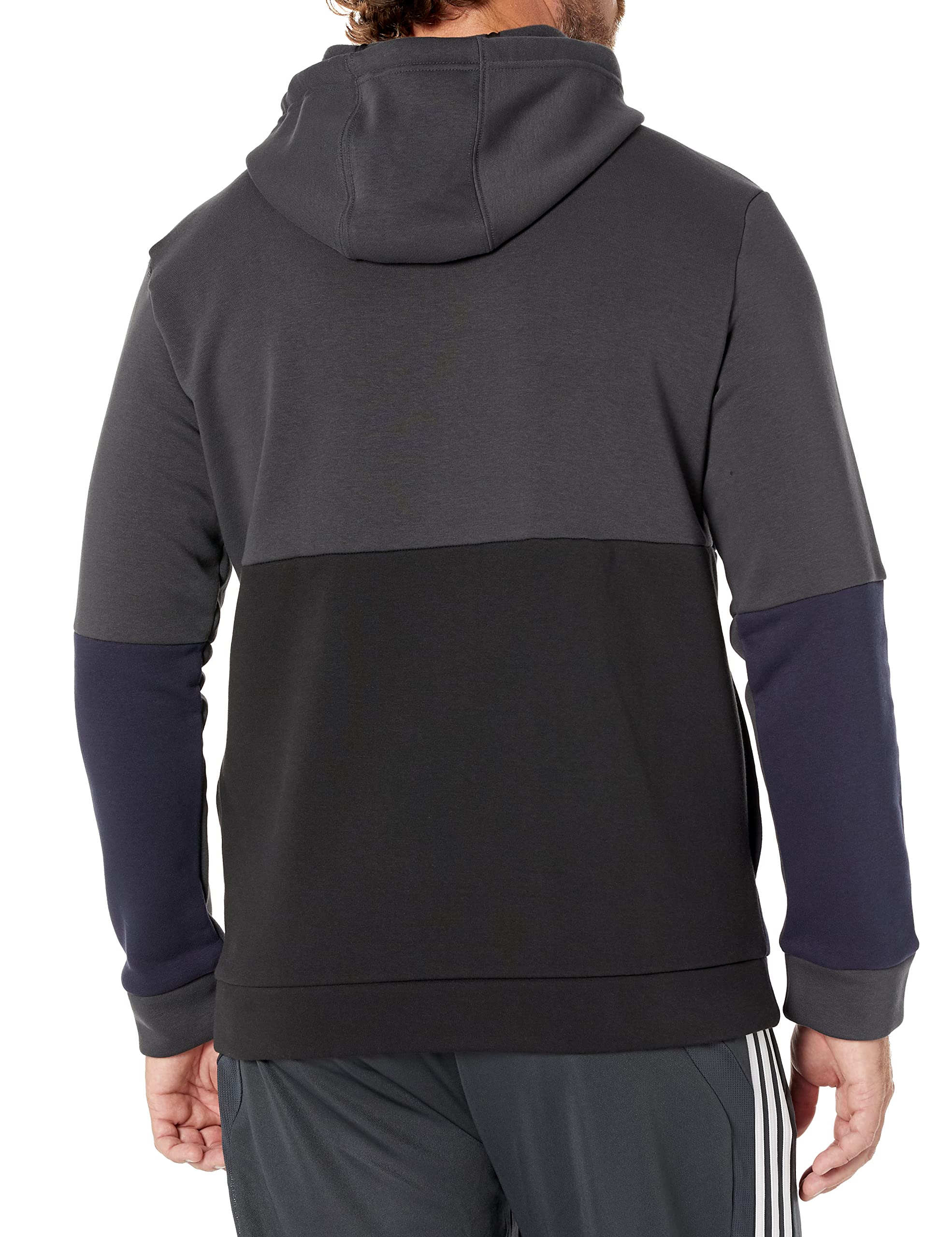 adidas Men's Essentials Colorblock Hoodie, Linen Green/Alumina/Almost Yellow, Medium