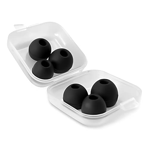 Geiomoo Silicone Earbuds Ear Tips Compatible with Skullcandy Push Active, Eartips Earpads (S/M/L, Black)