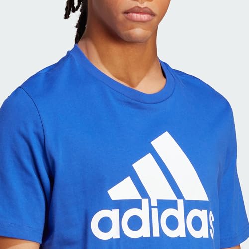 adidas Men's Essentials Single Jersey Big Logo T-Shirt, Semi Lucid Fuchsia, Small