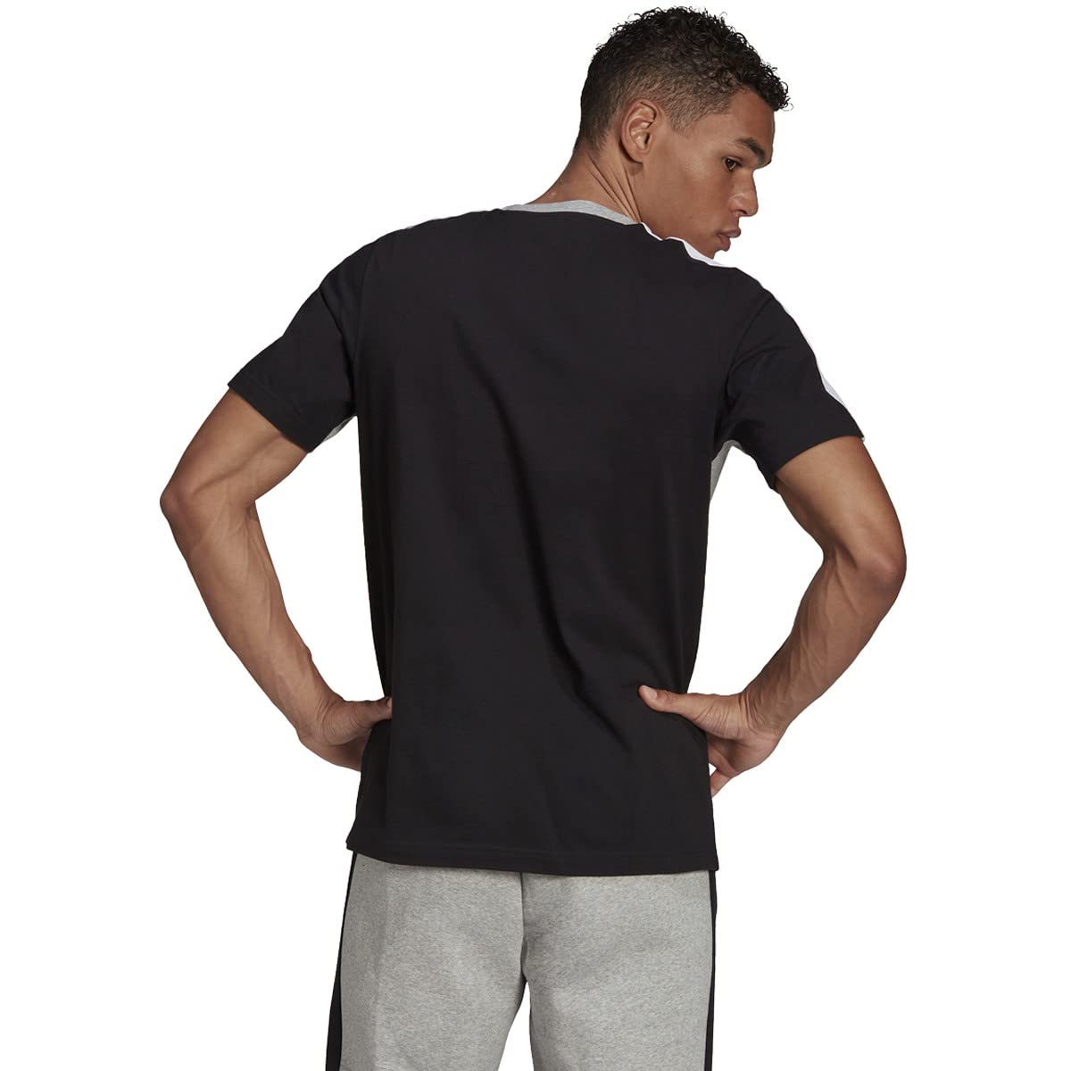 adidas Color-Block Tee Medium Grey Heather/Black XL