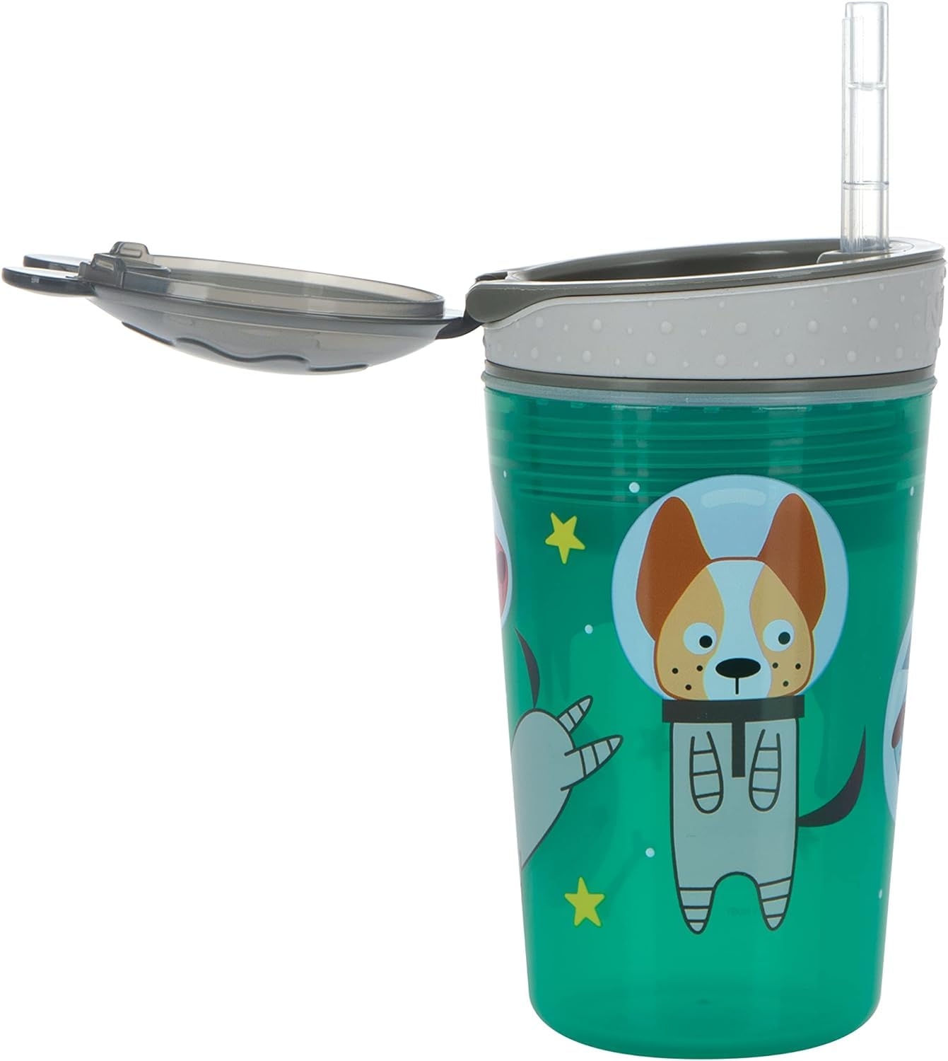 Nuby Snack N' Sip 2 in 1 Snack and Drink Cup (Red/Grey)