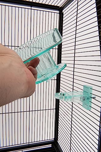 Lixit Quick Lock Bird Cage Bath for Lovebirds, Canaries, Finches, Parakeets, and Cockatiels and Other Small to Medium Feathered Friends (Pack of 2)