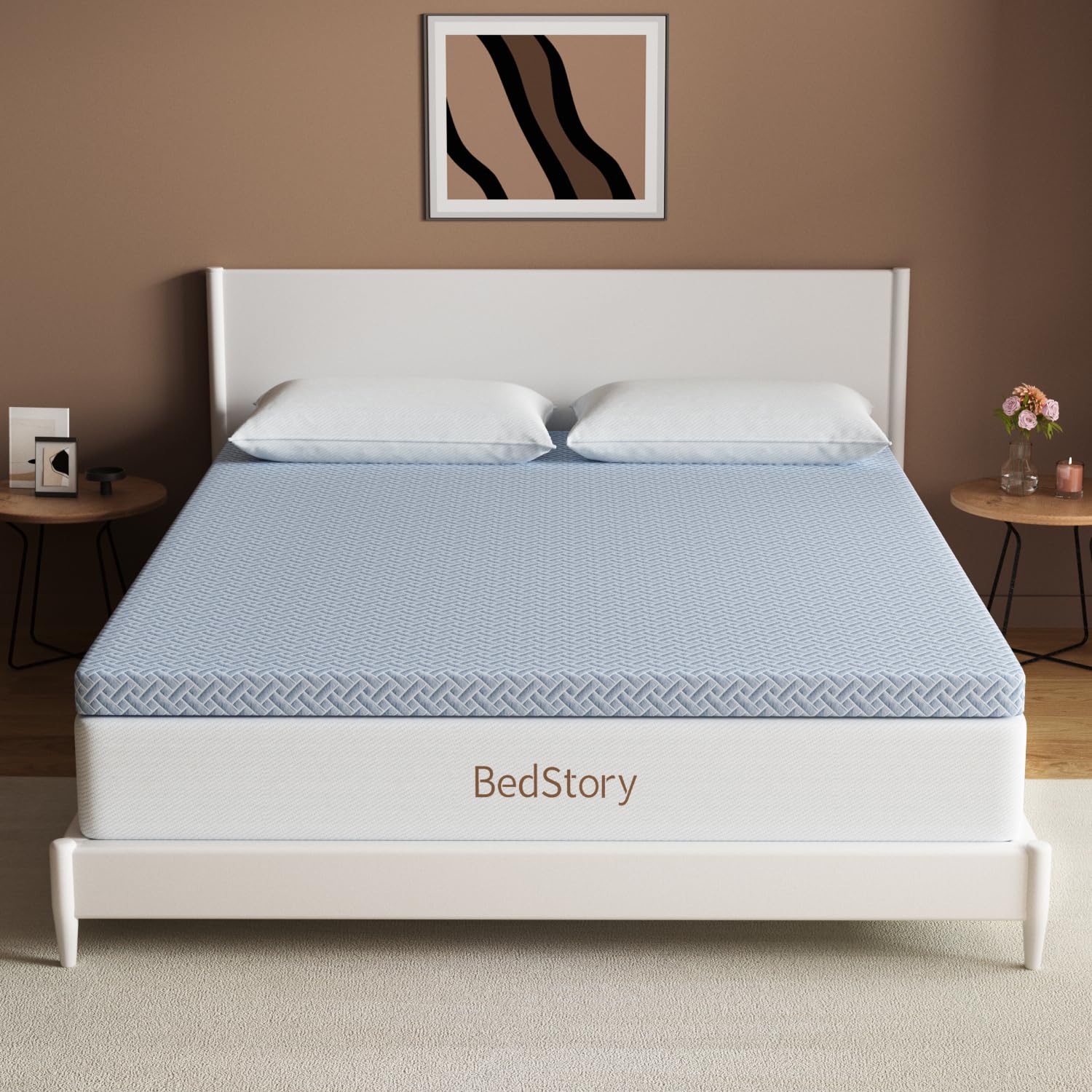 BedStory Memory Foam Mattress Topper King Size - 3 Inch Premium Soft Gel Memory Foam Topper - Bed Toppers with Removable Cover, CertiPUR-US Certified