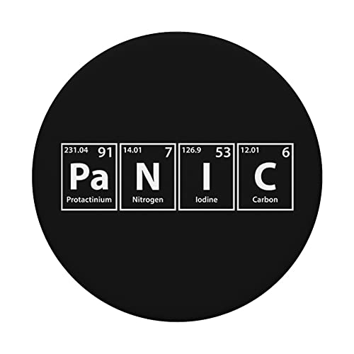 Periodic Tees Co. Panic (Pa-N-I-C) Periodic Table Elements Spelling PopSockets Stand for Smartphones