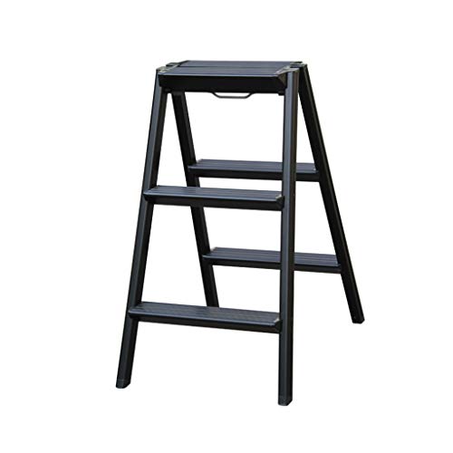 PENGJIE Folding Ladder Step Stool Ladder 3 Step Folding Aluminum Stool Heavy Duty Steel Portable Anti Slip Mat Tread Compact 120 Kg Capacity
