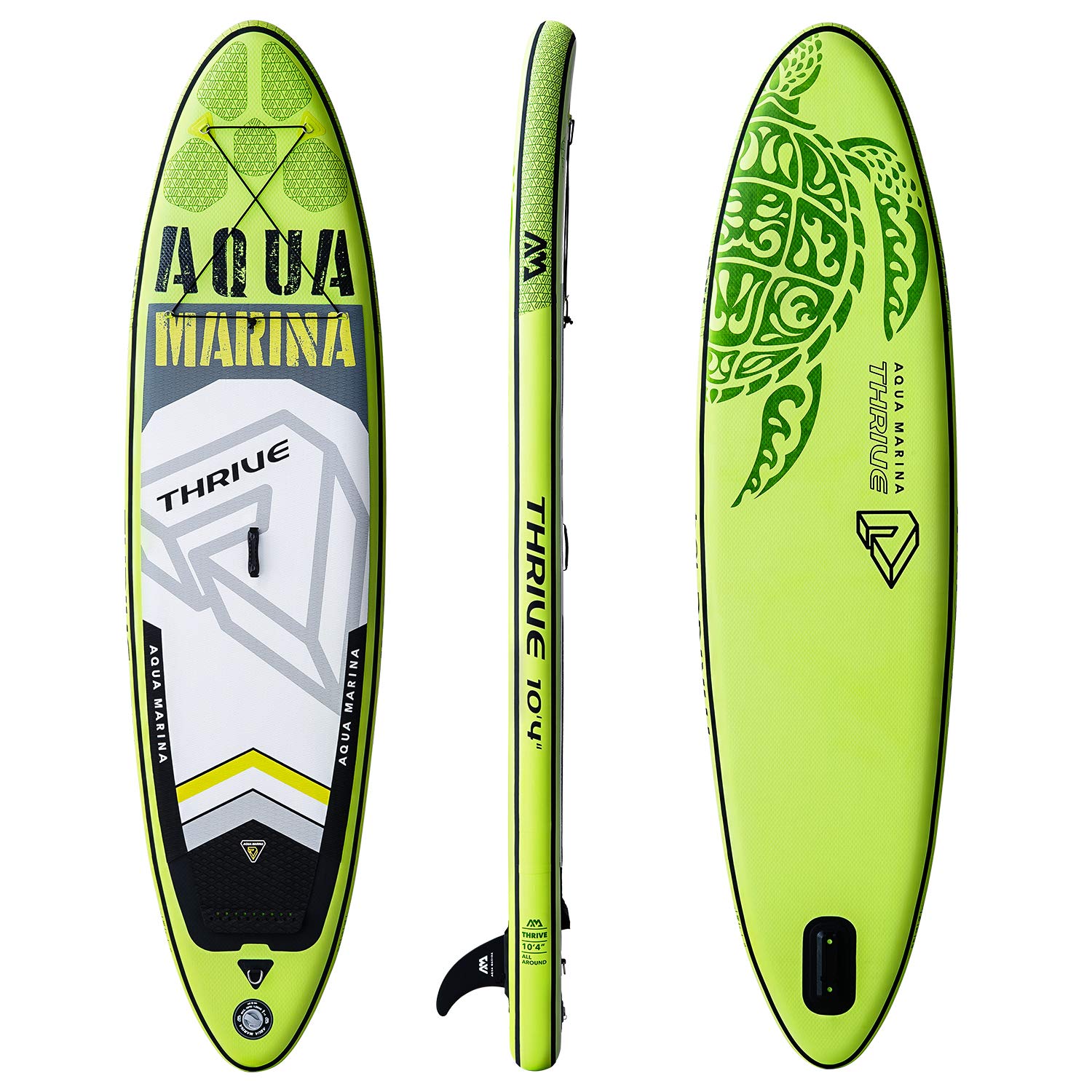 Aqua Marina Thrive Inflatable Stand Up Paddle Board 10’4” (6" Thick) | Includes Double Action Pump, MAGIC Backpack, Slide-in Center Fin, Sports III Paddle, Safety Leash