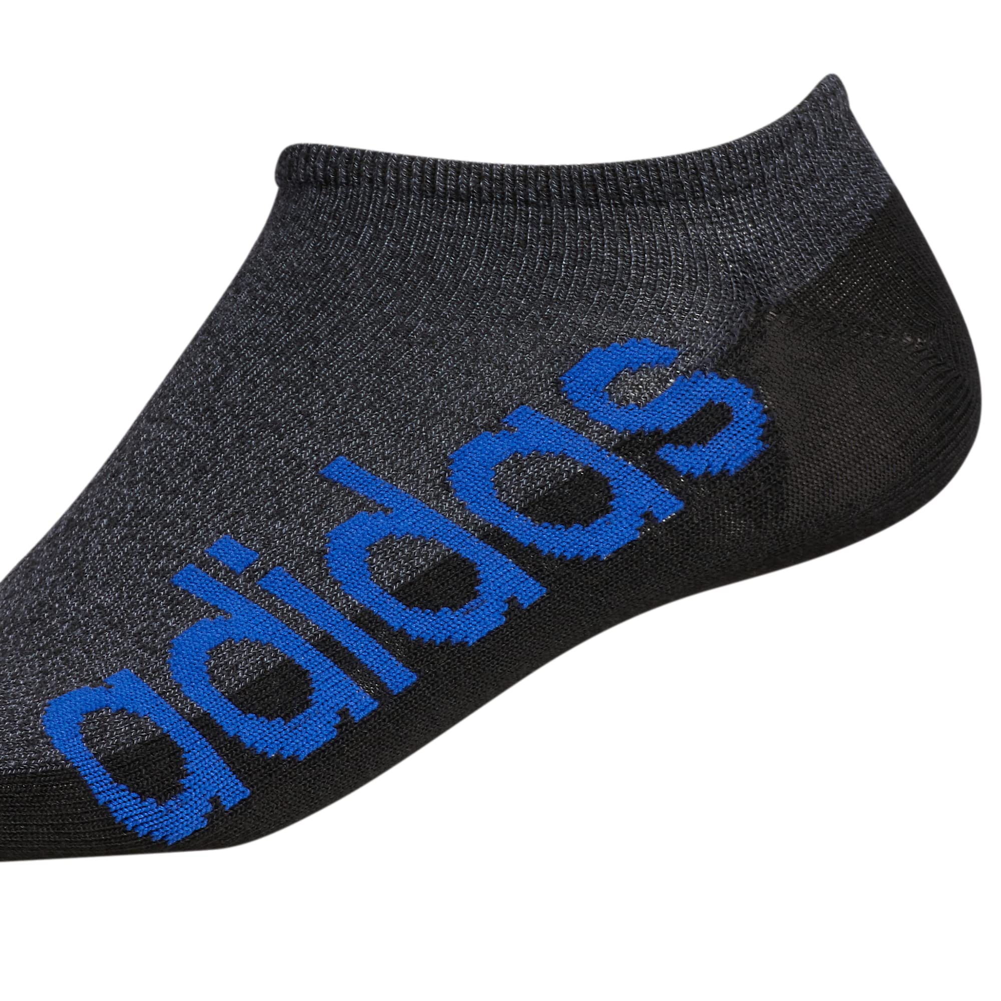 adidas Men's Linear Superlite II 6-Pack No Show, Grey/Onix Grey/Team Royal Blue, Large