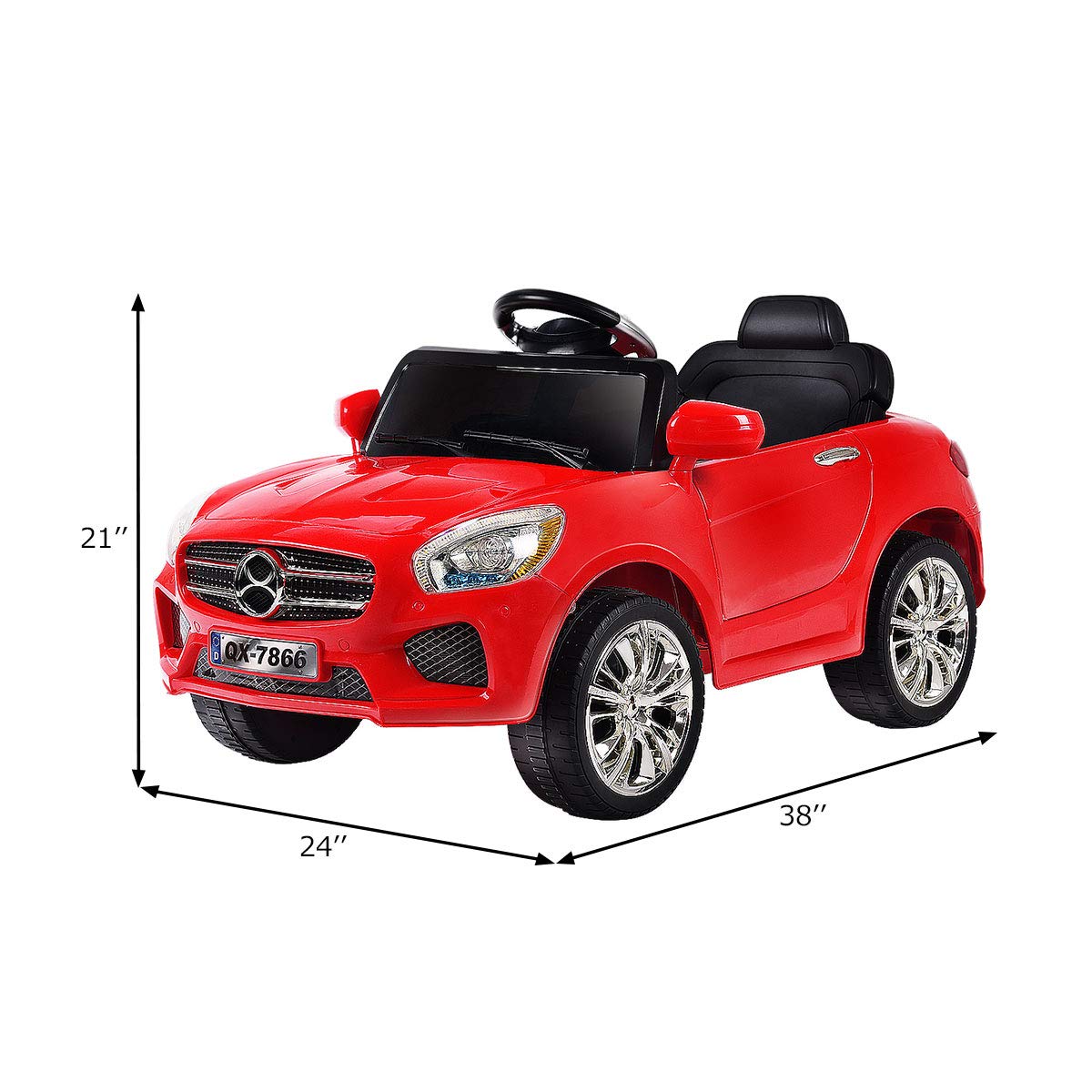Costzon Kids Ride On Car, 6V RC Parental Remote Control & Foot Pedal Manual Modes, Battery Powered Vehicle w/LED Lights MP3 Functions, White