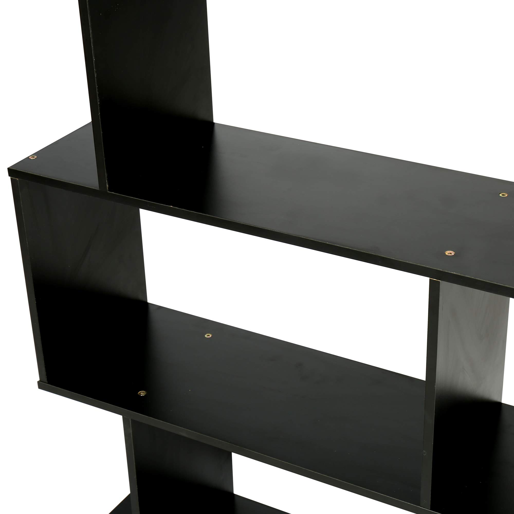 HOMEFORT Pack of 2 Geometric Bookshelf,5-Tier Modern Bookcase, Set of 2 Open Shelf and Room Divider, Freestanding Display Storage Organizer, Decorative Shelving Unit for Home Office and Living Room