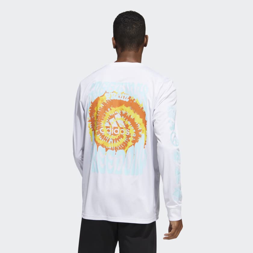 adidas Freedom Running Graphic Long Sleeve Tee Men's, White, Size L