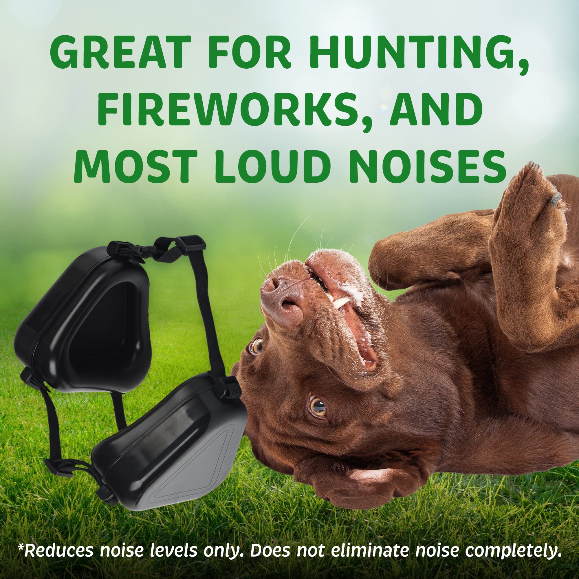 Evergreen Pet Supplies [2 Pack] Med/Large Dog Ear Muffs for Advanced Dog Hearing Protection - Fireworks Relief - Comfortable Dog Ear Protection for Hunting - Ear Covers for Dogs