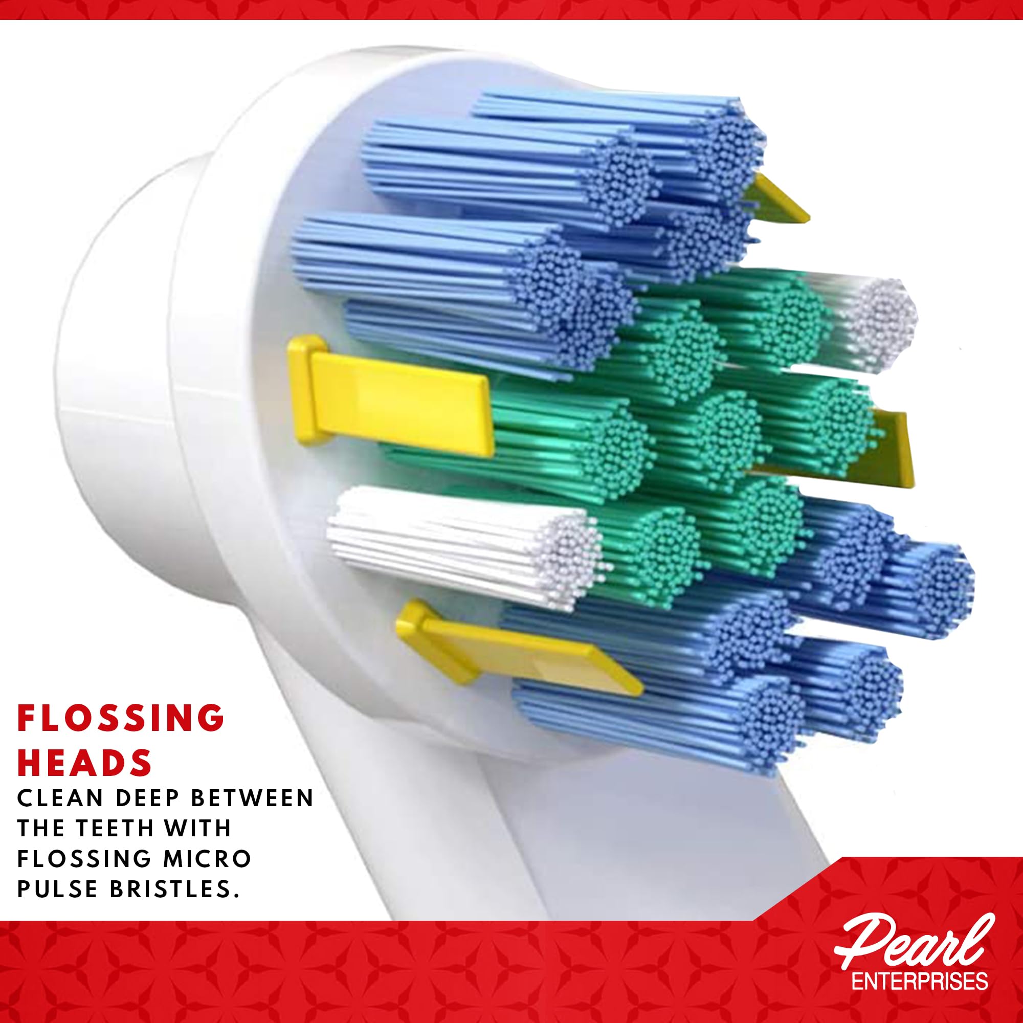 Replacement Brush Heads Compatible with Oral B Floss Action, Oral-B Braun 4 Pack + 4 Bonus Cover Cap. Compatible w/Vitality Floss Action, Oral-B 7000, 9000, Pro 1000, Kids